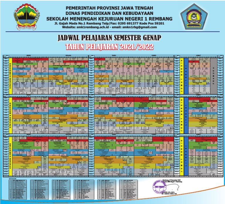Jadwal Pelajaran SMTR Genap TP. 2021-2022 | PDF