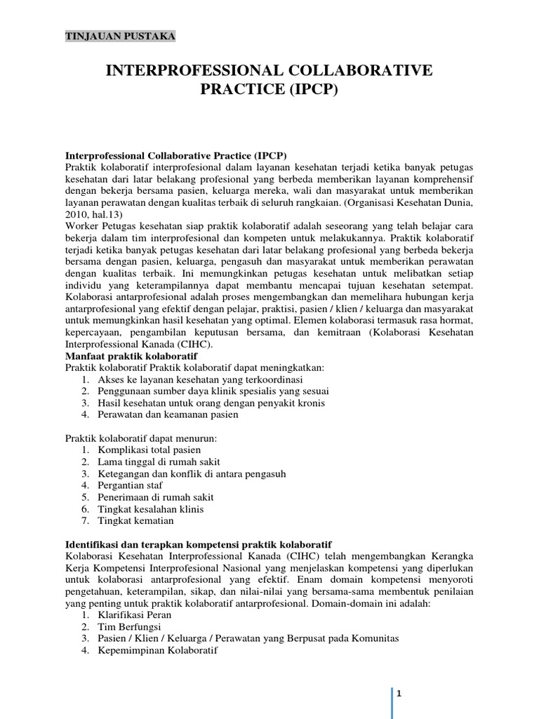 Interprofessional Collaborative Practice | PDF