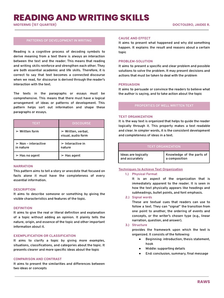 RAWS 1st Quarter | PDF | Logic | Cubism