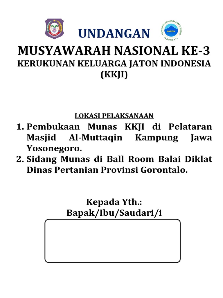 Surat No. 030 (Undangan Munas Kkji) | PDF