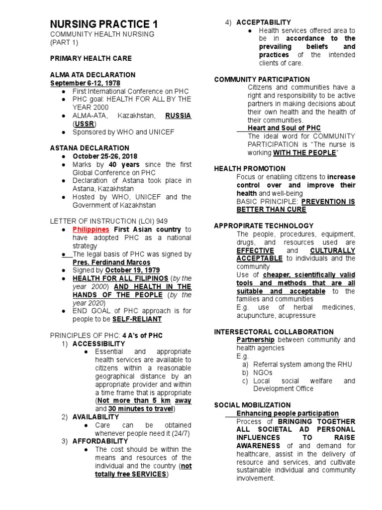 Community Health Nursing Principles | PDF | Vaccines | Health Care