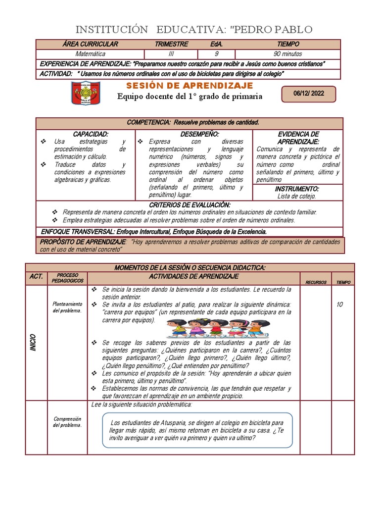 SESIONES DE APRENDIZAJE DE MATEMATICA 2022 (Autoguardado) | PDF