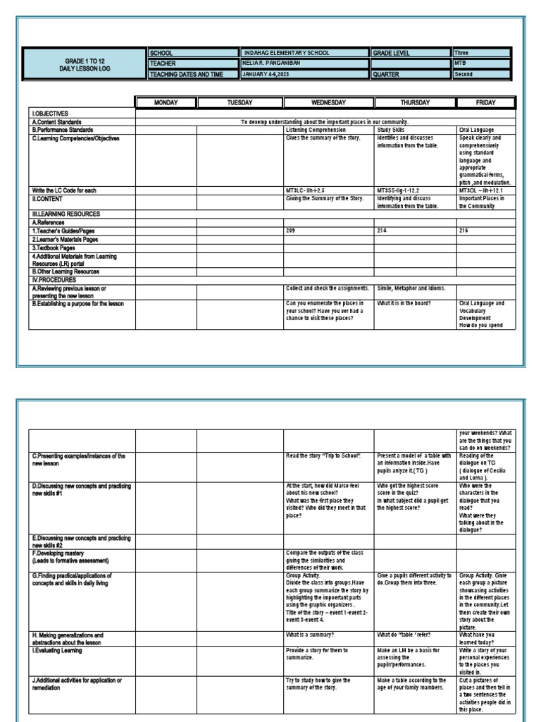 MTB 3 DLL Quarter 2 Week8 | PDF | Reading Comprehension | Learning