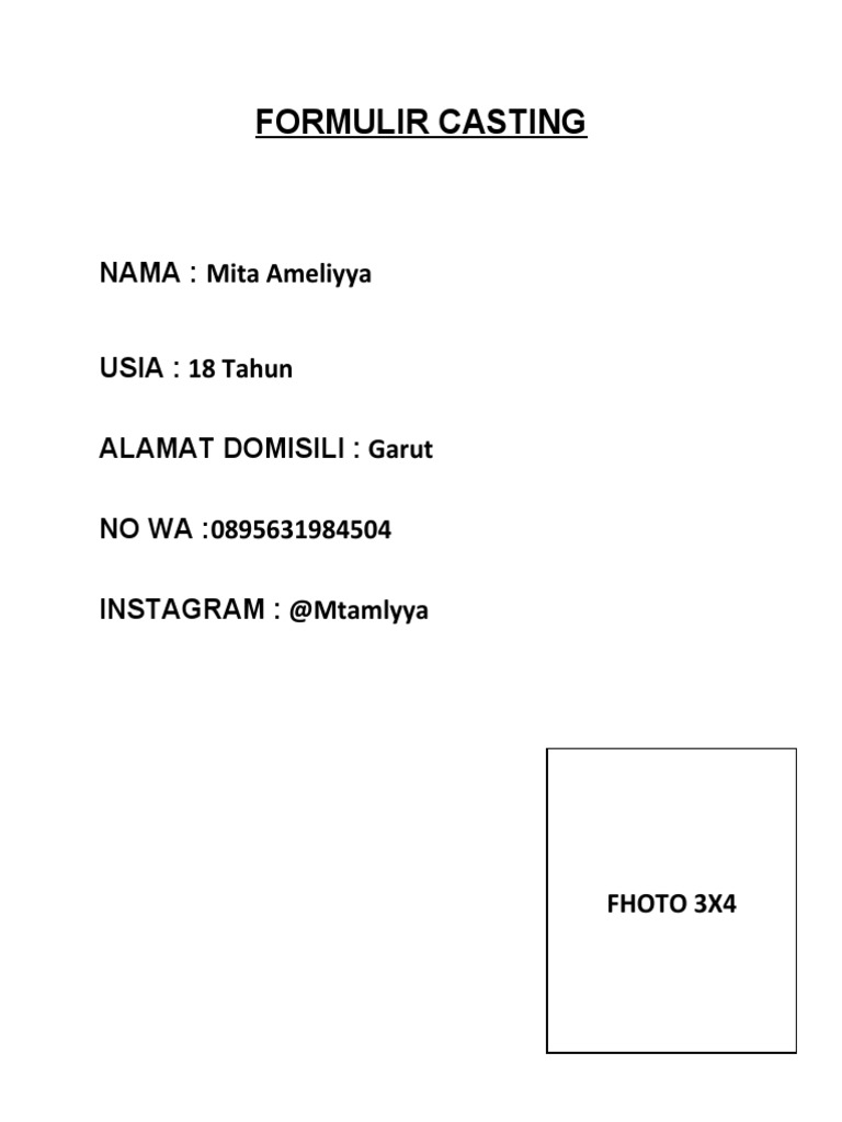 Formulir Casting | PDF