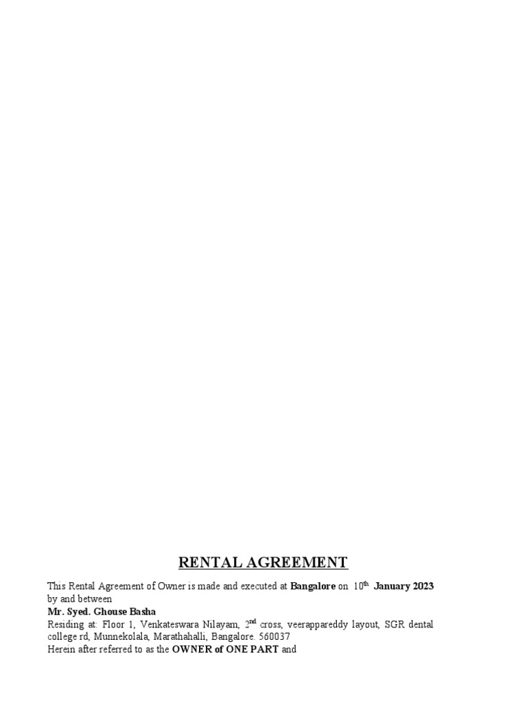 Rent Agreement Matter | PDF | Leasehold Estate | Lease