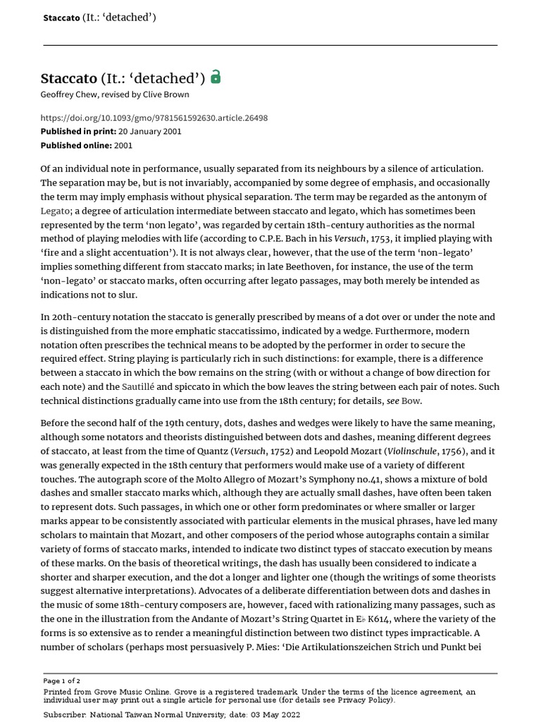 Staccato | PDF | Musical Techniques | Musical Notation