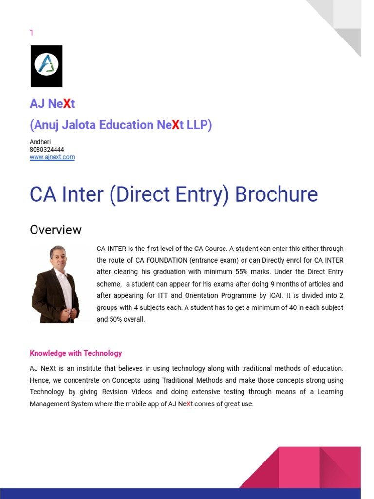 CA INTER Direct Entry May 2023 Attempt | PDF | University And College ...
