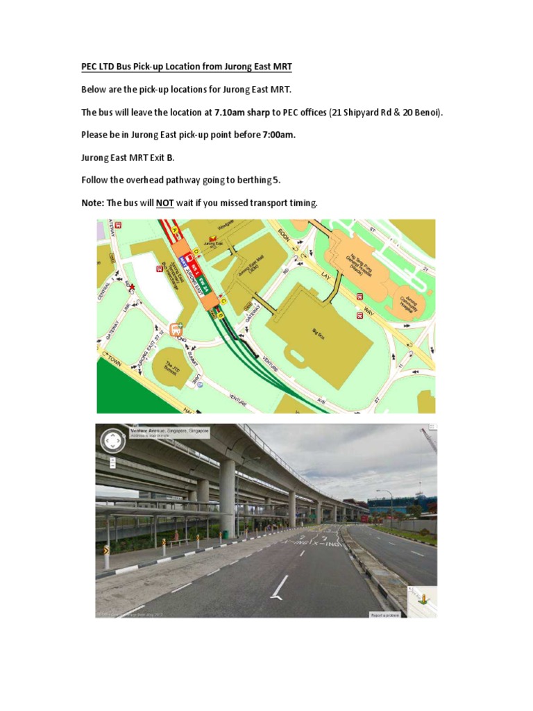 Bus Pick Up Point - Jurong East MRT | PDF