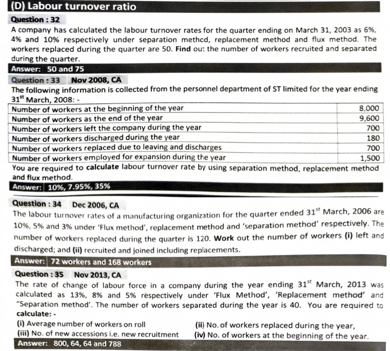 Labour Turnover Ratio | PDF