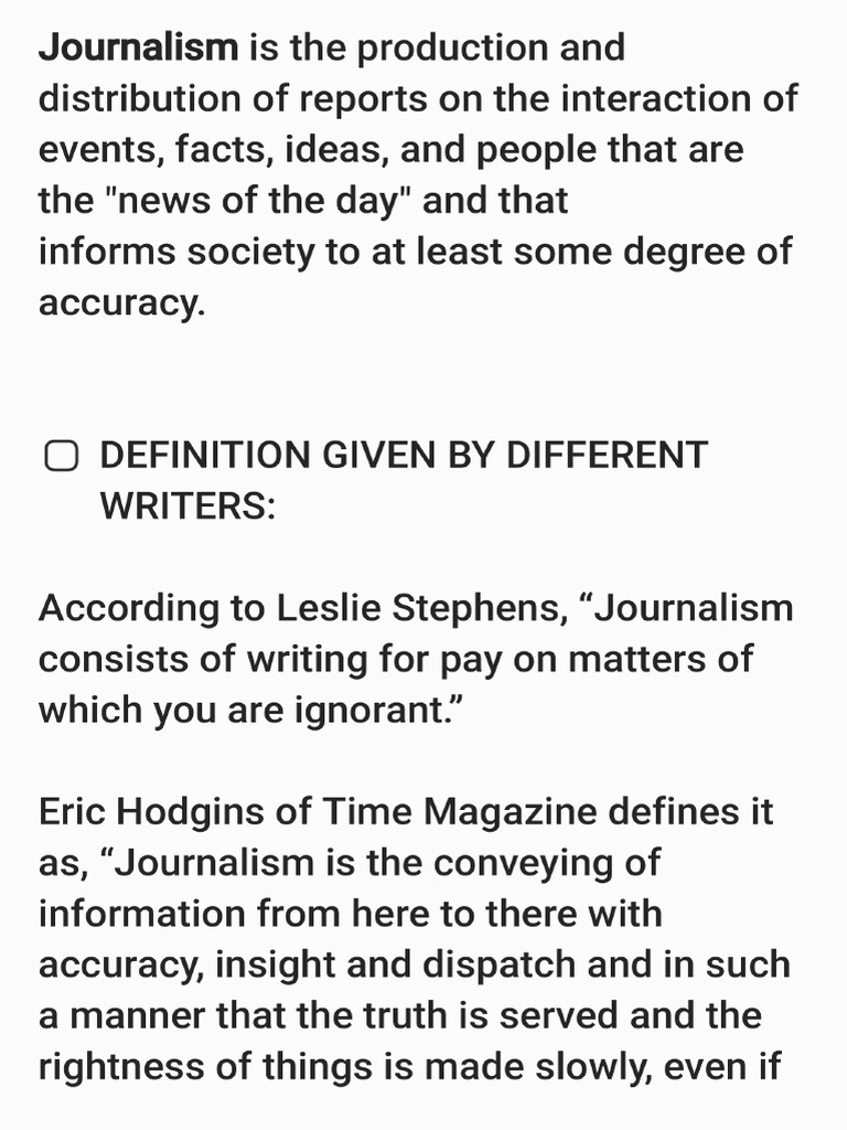 Intro To Journalism by Shweta Singh - 230112 - 093240 | PDF