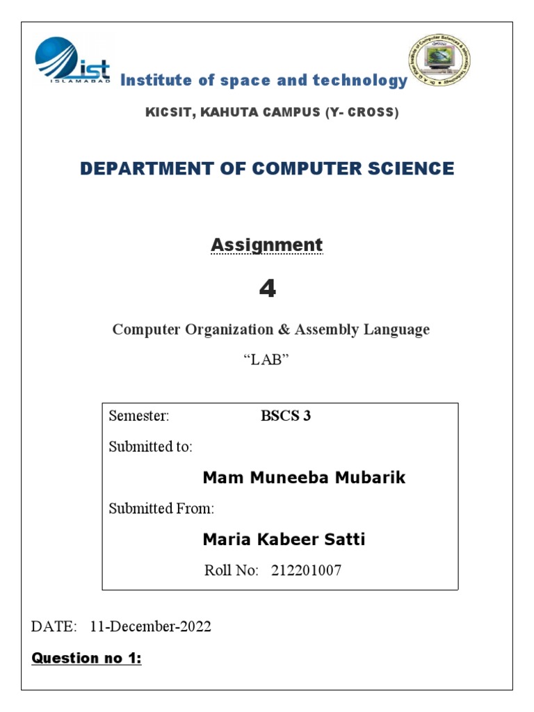 Coal Lab Assignment 4 Pdf