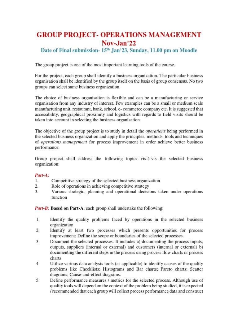Group Project Om 2022 Final | PDF | Strategic Management | Operations ...