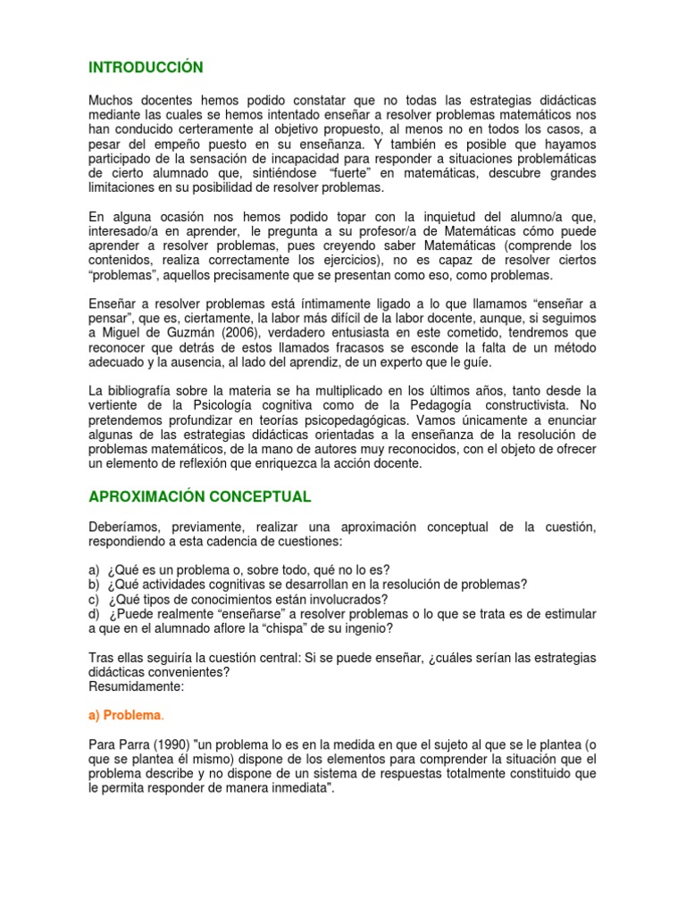Guia para Resolucion de Problemas | PDF | Heurístico | Conocimiento