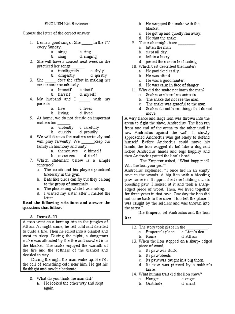 NAT 6 English Reviewer 1 | PDF | El Niño | Rain