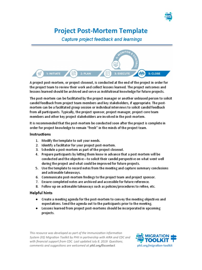 Project Post-Mortem Template Guide | PDF | Business