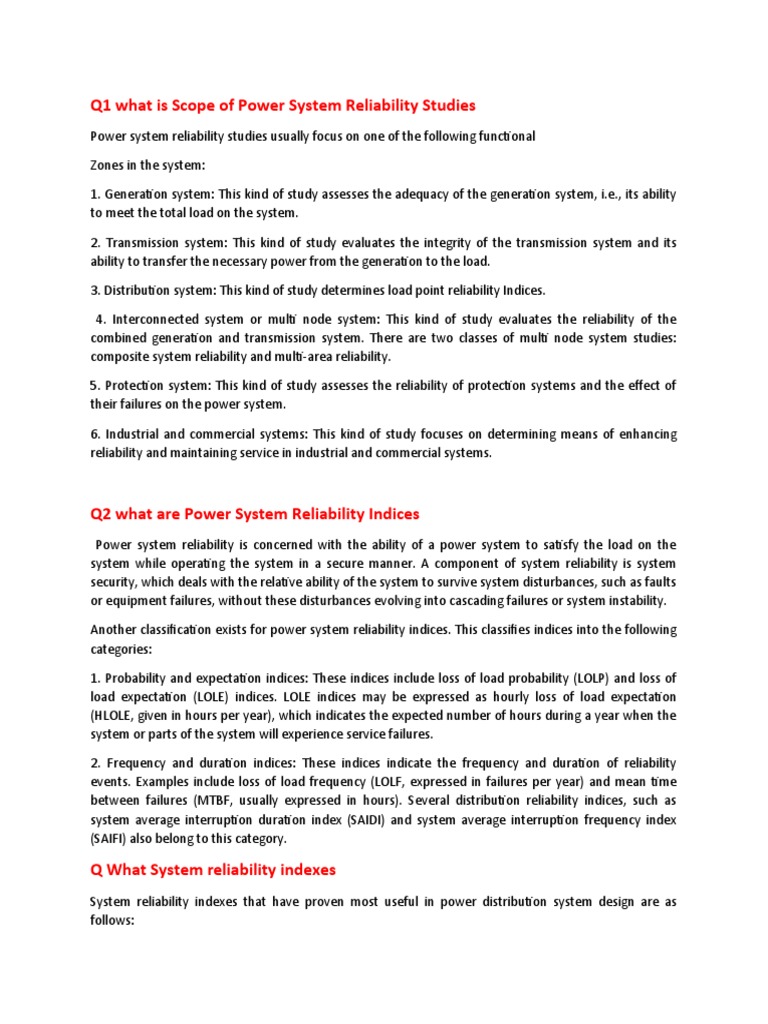 Power System Reliability Overview | PDF | Reliability Engineering | System