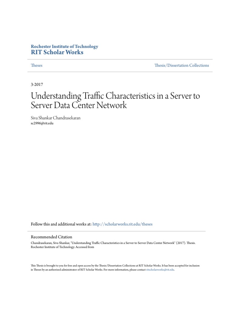 Understanding Traffic Characteristic in A Server To Server Data Centre Network | PDF | Computer ...