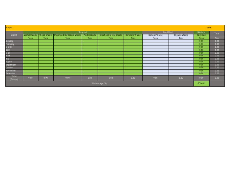 Sample Waste Log | PDF | Recycling | Waste Management