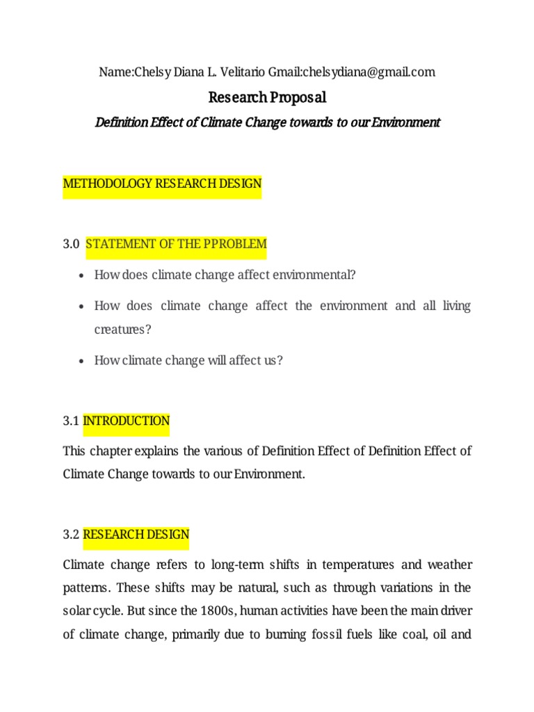 Climate Change Research Proposal | PDF