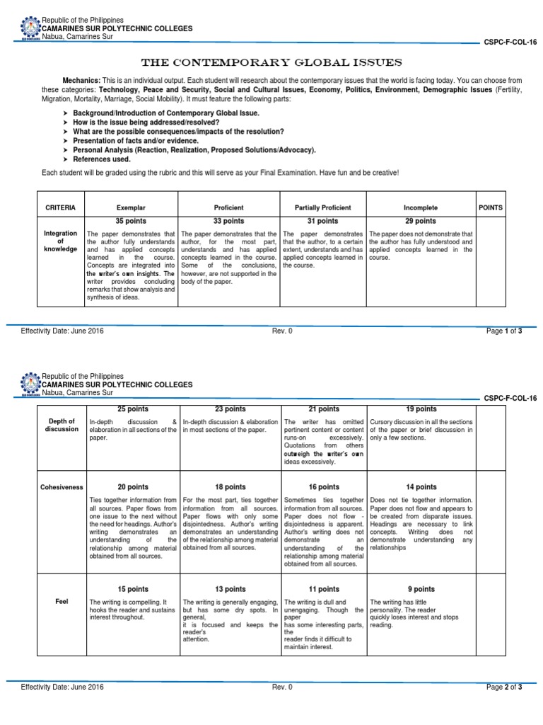 Template - FINAL EXAM | PDF | Concept | Cognition