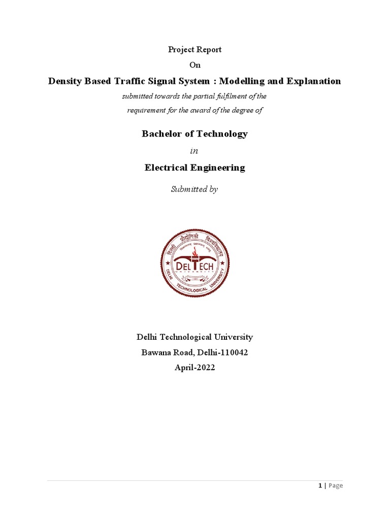 Density Based Traffic Signal System: Modelling and Explanation | PDF ...