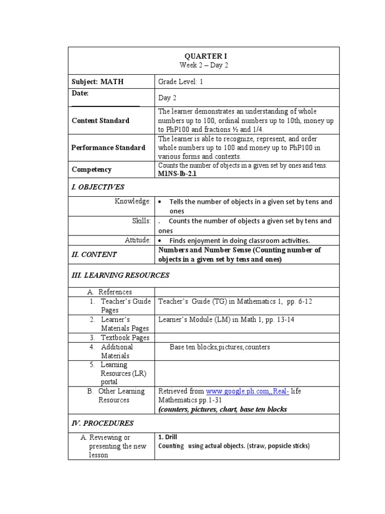 Daily Lesson Plan | PDF