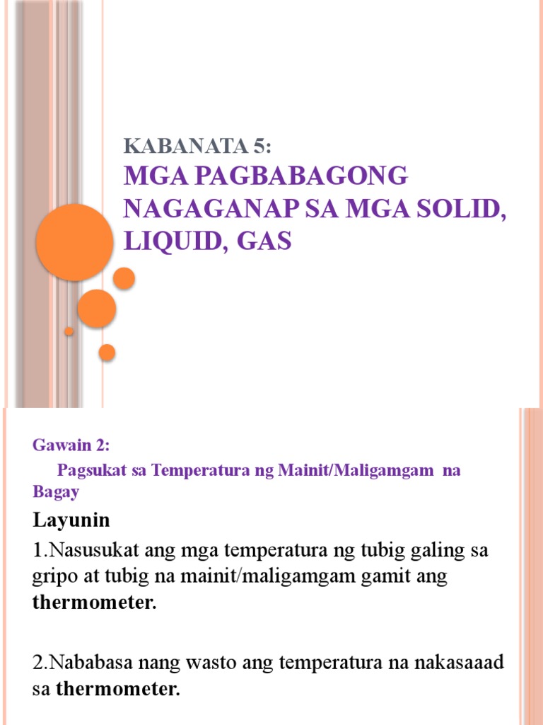 Pagsukat Sa Temperatura NG Mainit at Maligamgam Na Bagay | PDF Pagsukat Sa Temperatura NG Mainit at Maligamgam Na Bagay | PDF