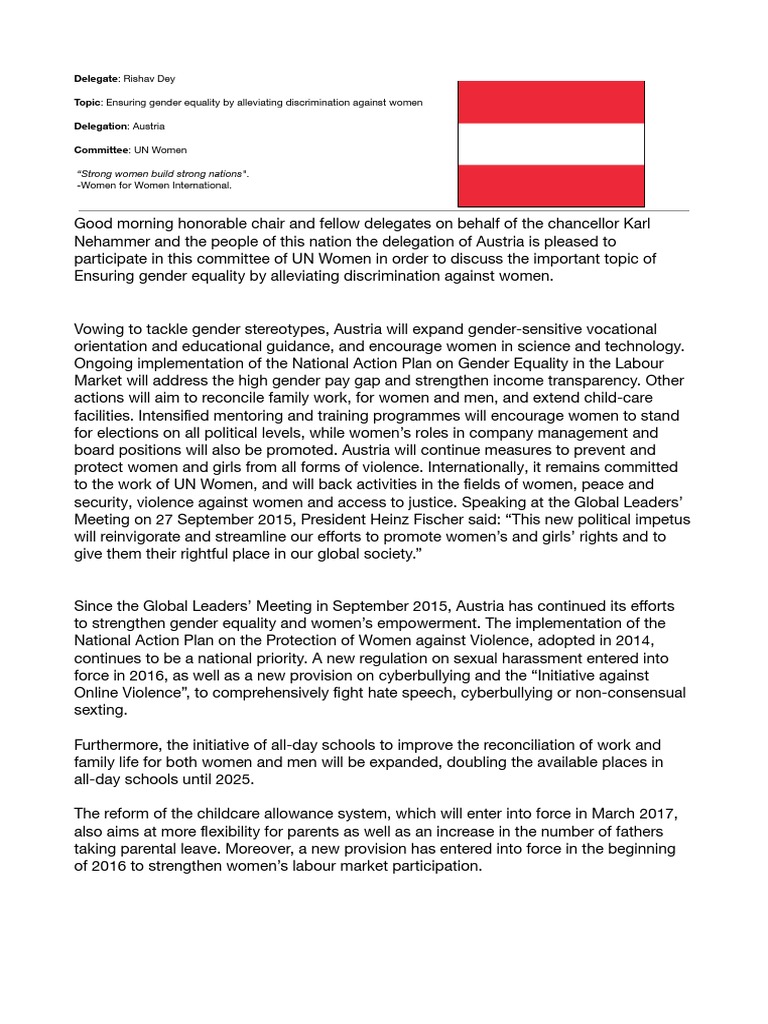 Position Paper | PDF | Gender Studies | Gender Equality