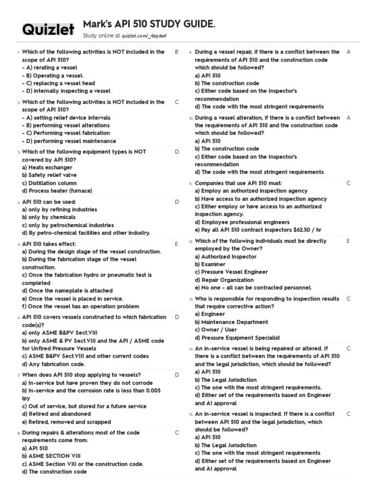 MSTS Mark's API 510 STUDY GUIDE. | Download Free PDF | Nondestructive ...