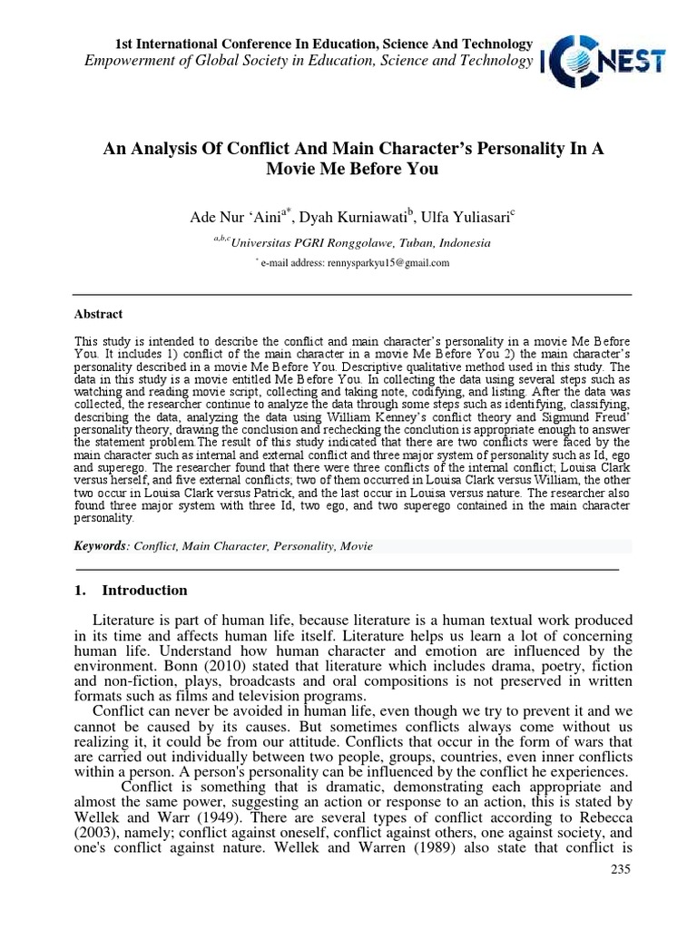 Character Analysis in "Me Before You" | PDF