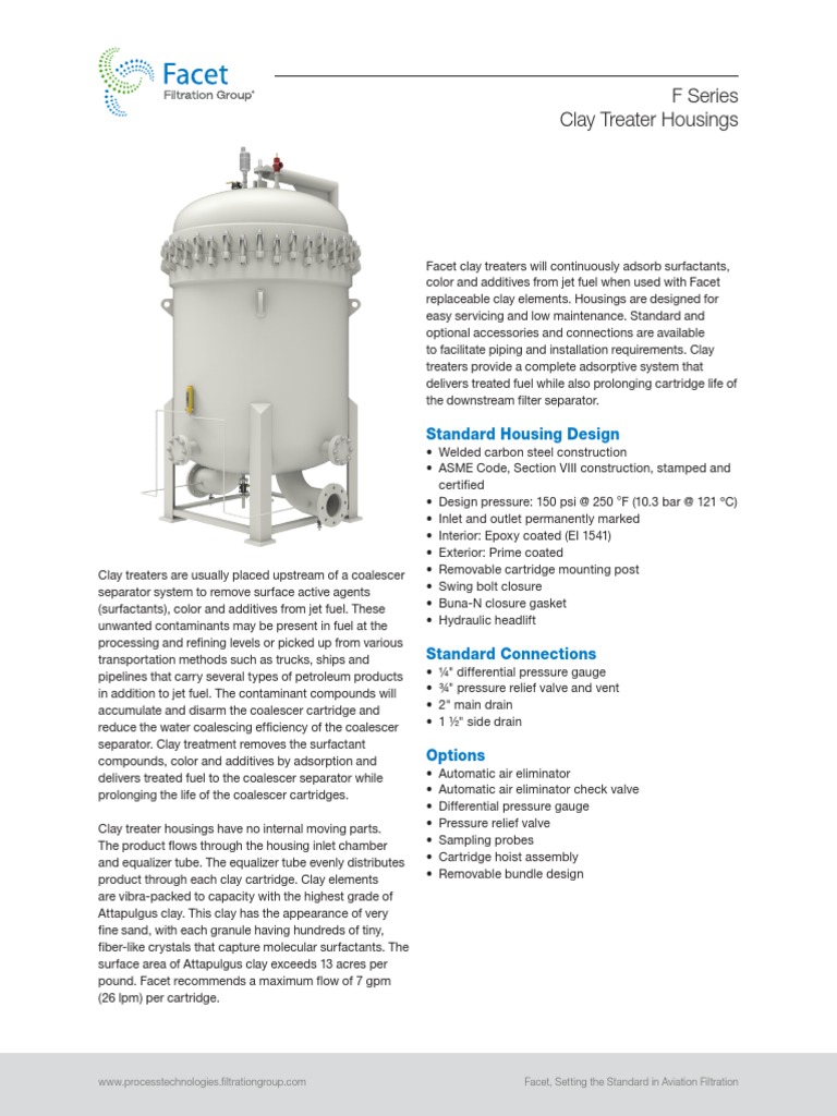 Filter Separators FACET F-Series-Clay-Treater-Housings | PDF | Valve ...