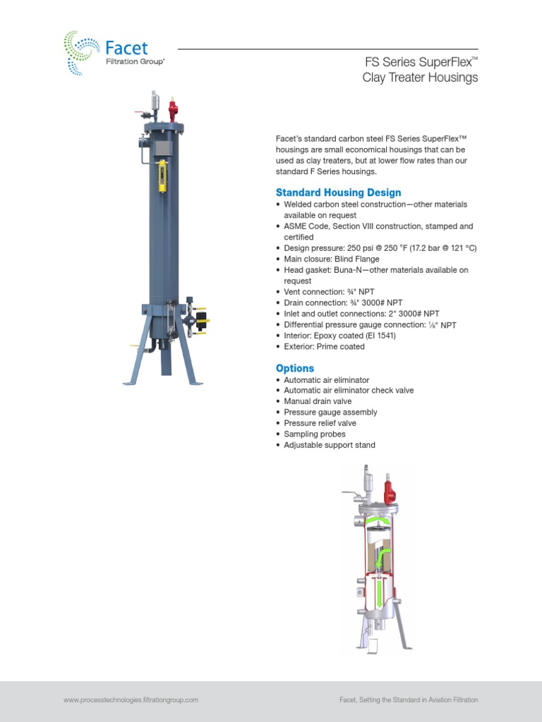 Filters FACET Series SuperFlex Series FS Models Clay Treater Housings ...