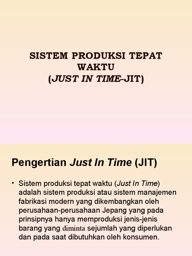 Just in Time | PDF