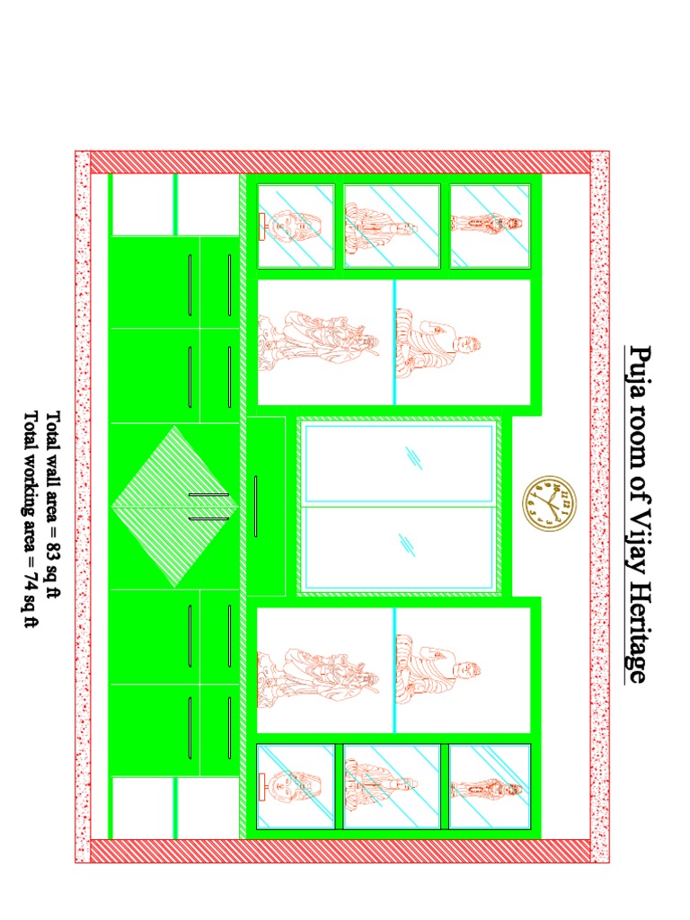 Vijay Heritage Puja Room Cad View | PDF