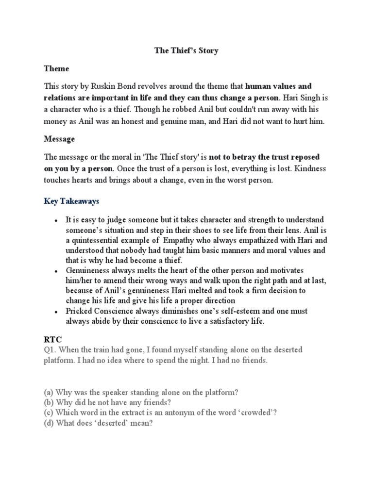 The Thief's Story | PDF