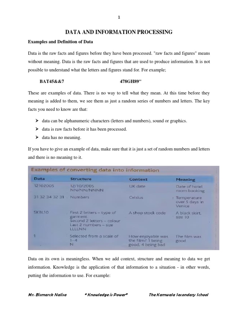 Data and Information | PDF