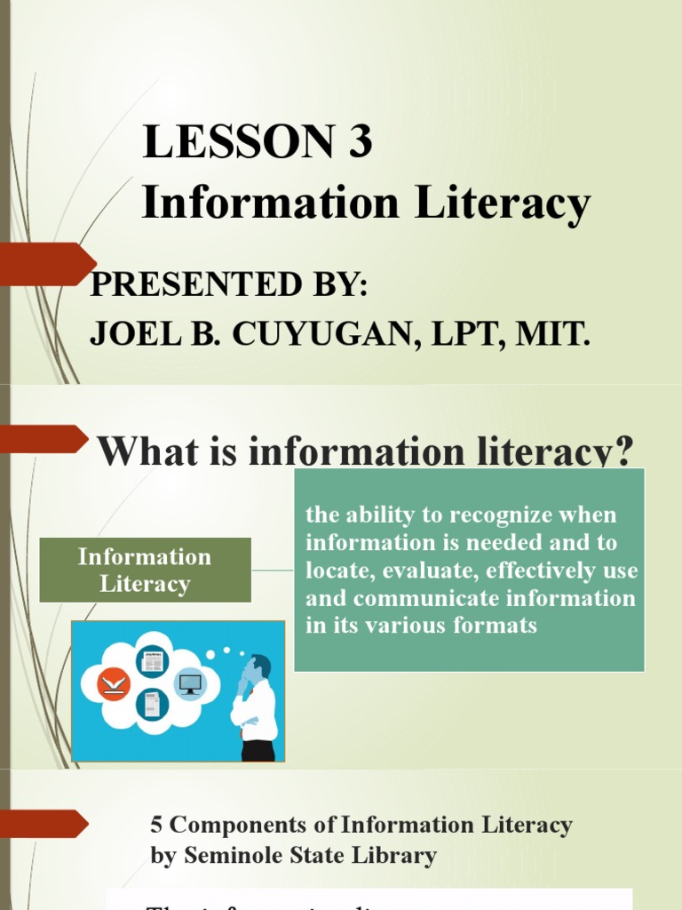 Lesson 3 | PDF | Information Literacy | Information