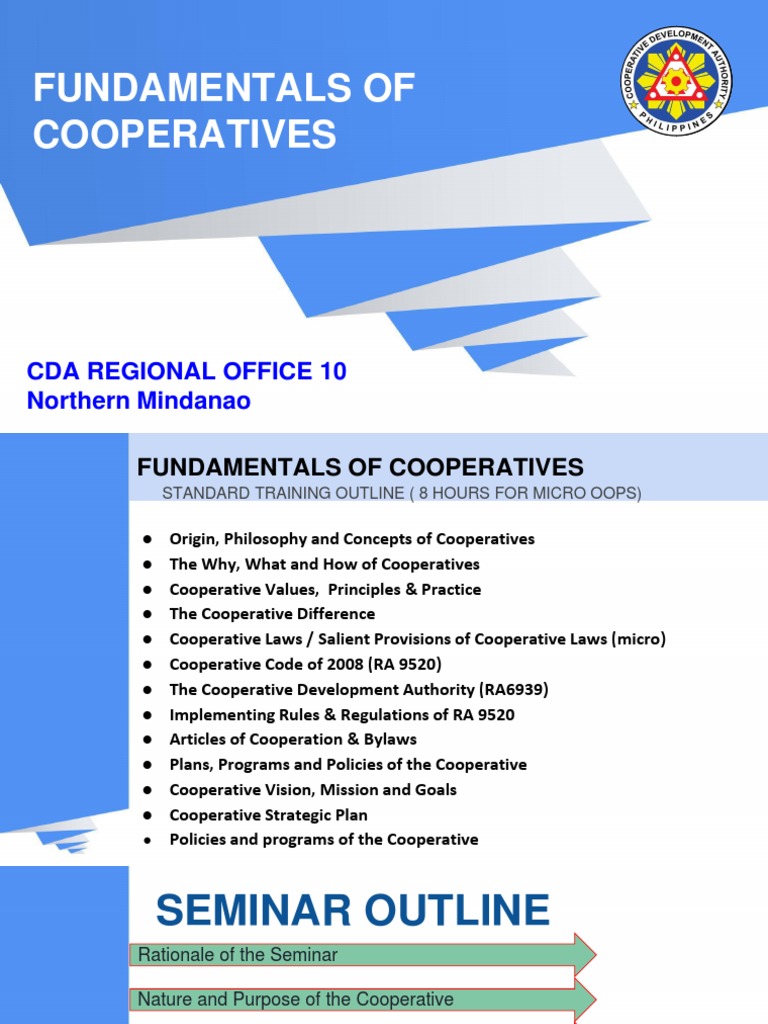 Fundamentals of Cooperatives Training | PDF | Cooperative | Policy