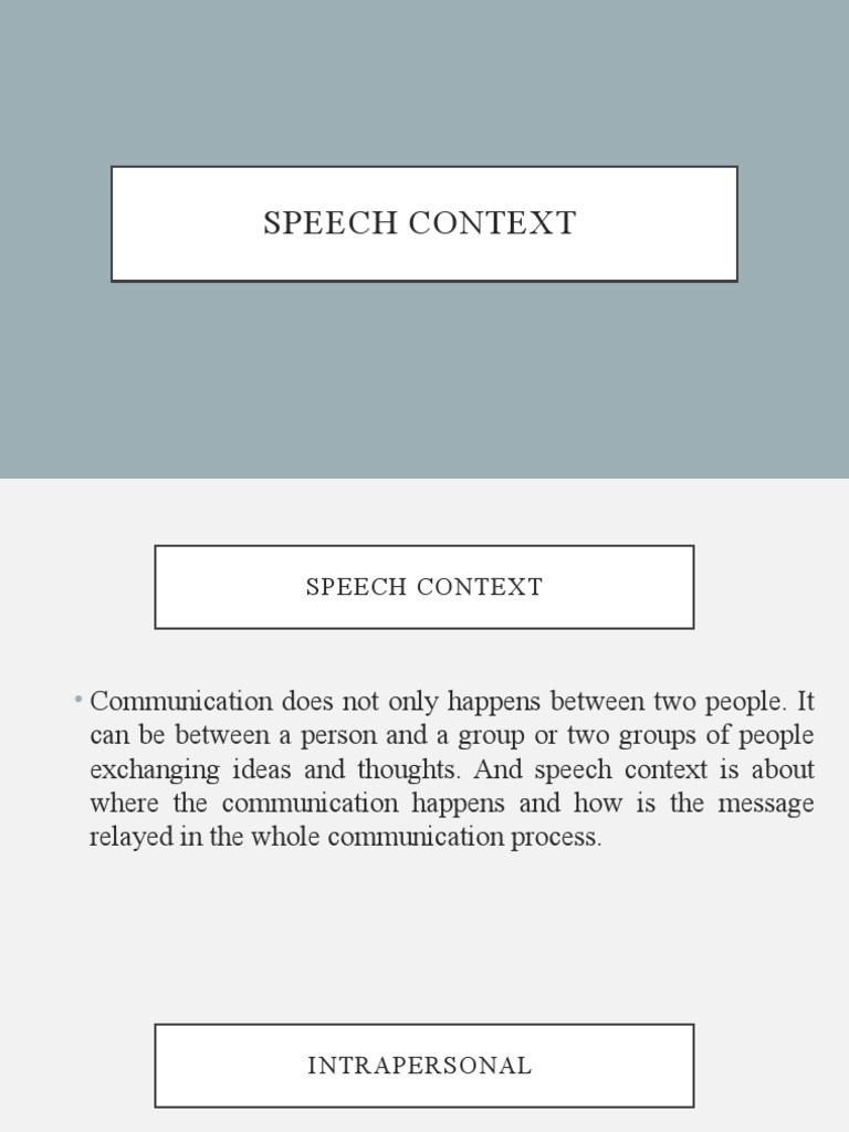 Speech Context | PDF