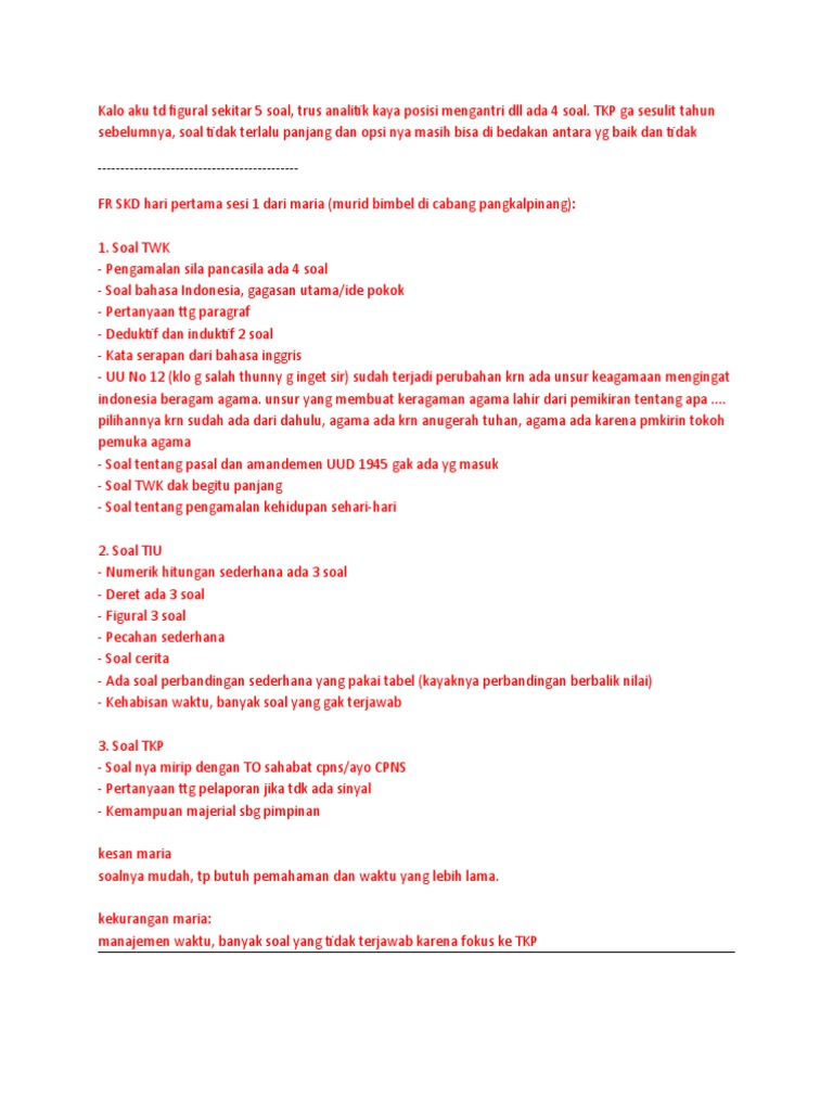 FR Soal SKD 2021 | PDF