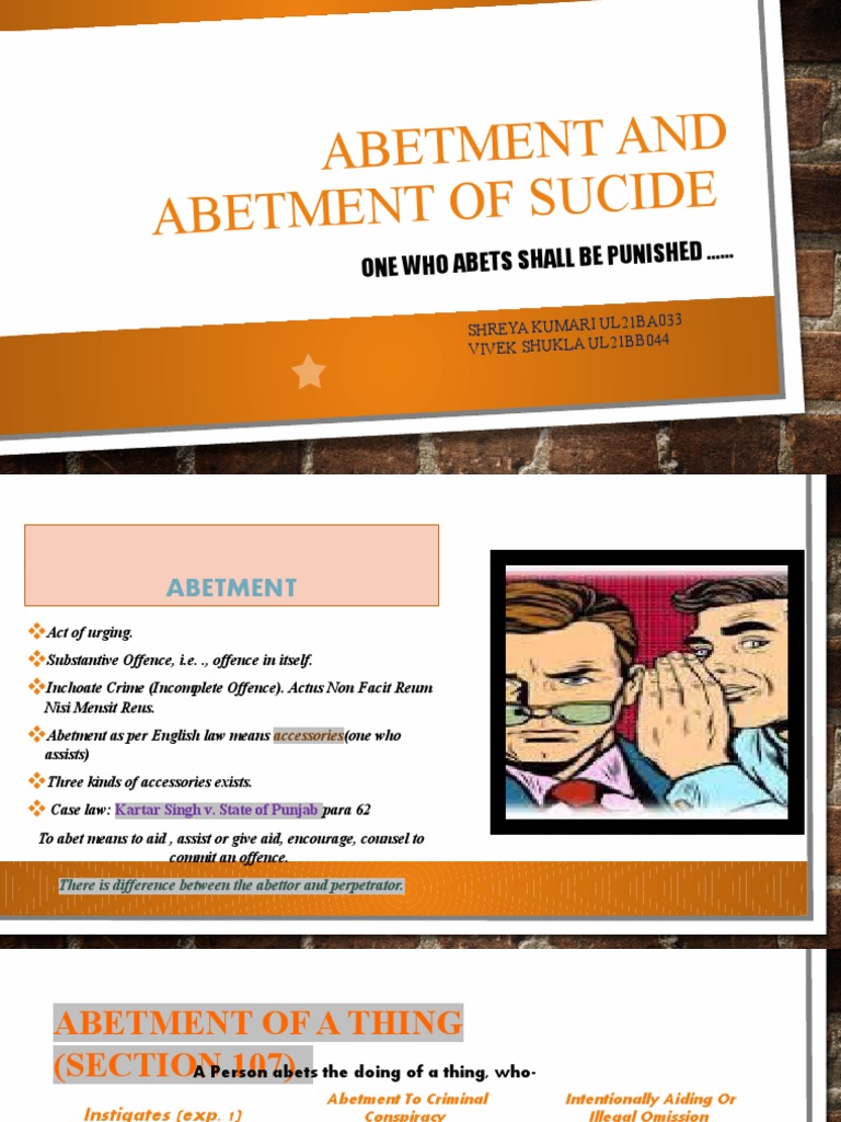 Abetment and Abetment To Sucide | PDF | Aiding And Abetting | Conspiracy (Criminal)