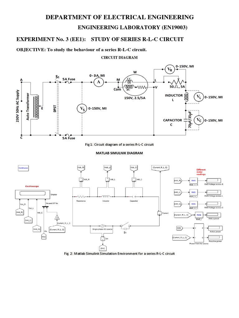Exp No 3. - EE 1 - RLC Series - Manual | PDF | Electrical Network ...