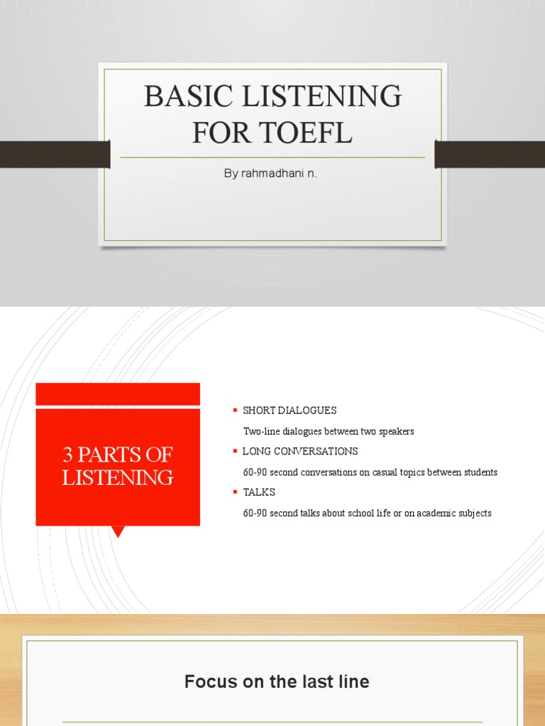 LISTENING FOR BASIC TOEFL Edit2 | PDF