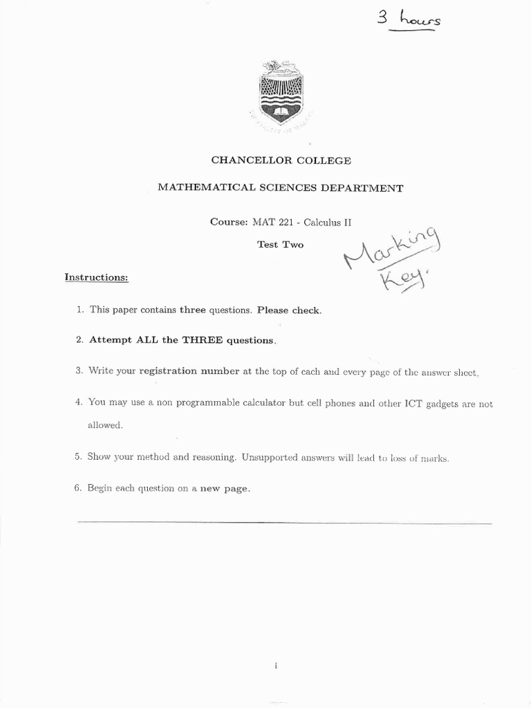 Mat 221 Test 2 Solutions | PDF