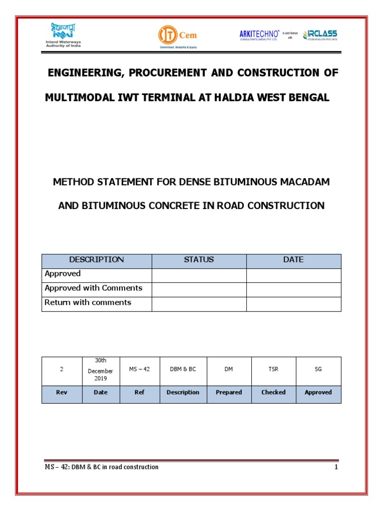 Method Statement of DBM & BC R2 | PDF | Asphalt | Concrete