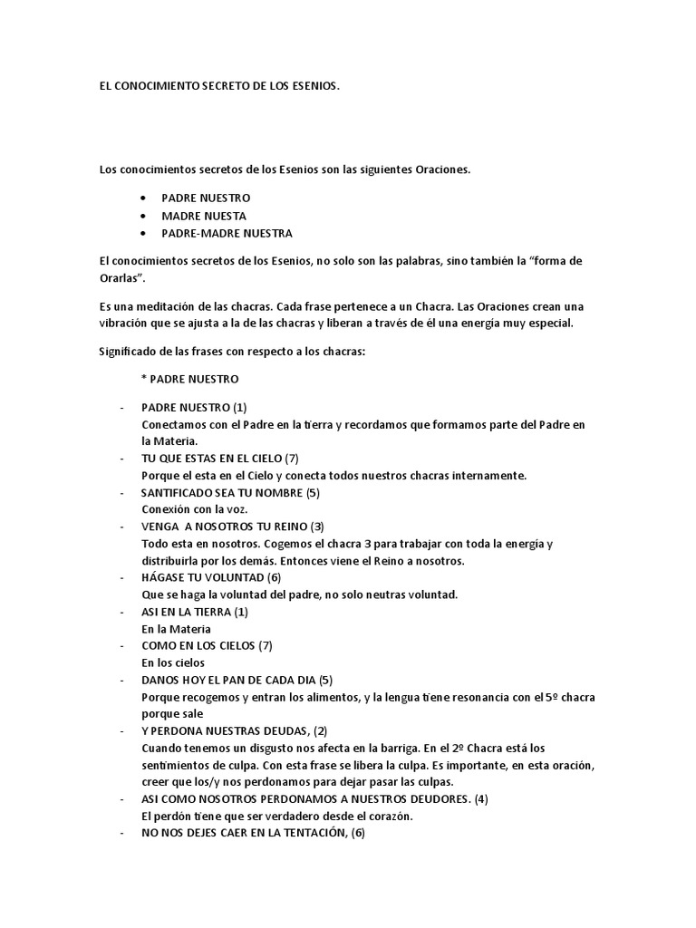 El Conocimiento Secreto de Los Esenios | PDF
