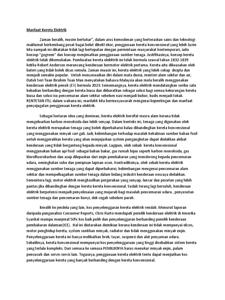 Manfaat Kereta Elektrik Pdf
