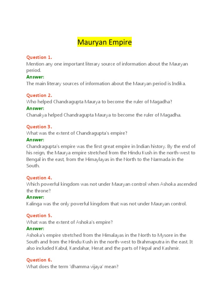 Mauryan Empire | PDF | Ashoka | Asia