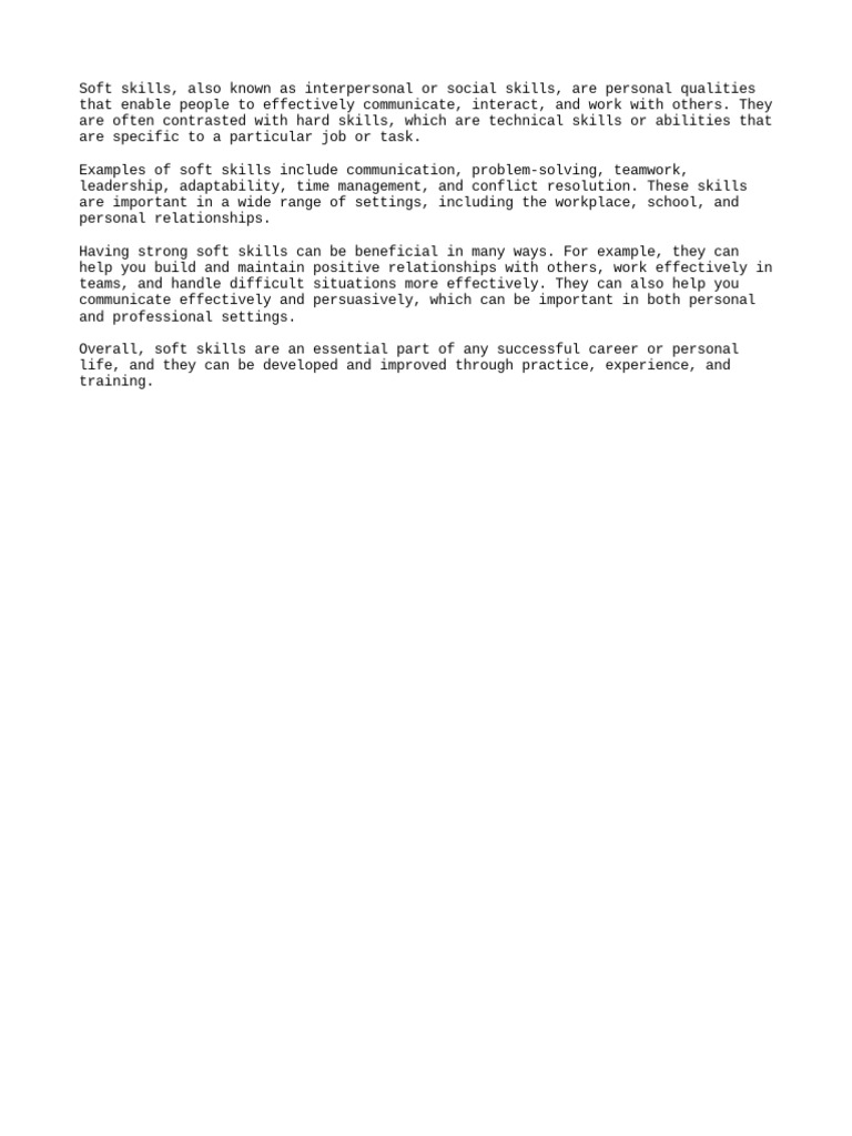 Understanding Soft Skills Essentials | PDF