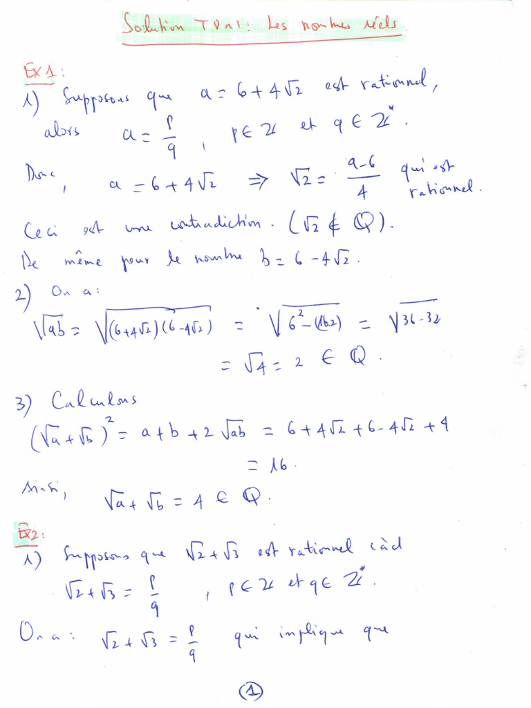 Sol TD1 Analyse1 20-21 | PDF